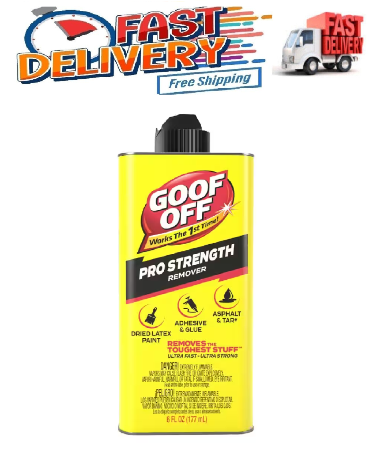 Goof Off Professional Strength Latex Paint and Adhesive Remover, 6 fl ...