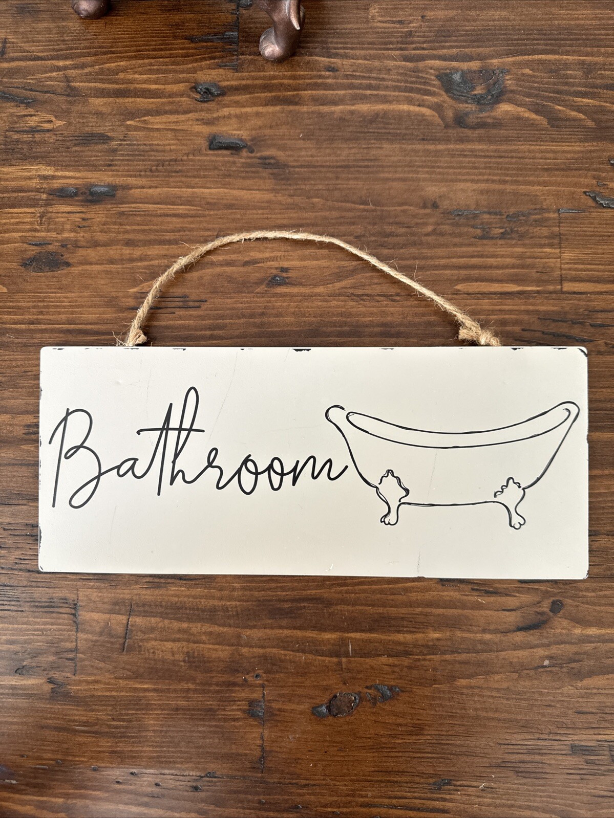 Hobby lobby Cute Decorative Hanging Metal Bathroom Sign With Bathtub ...