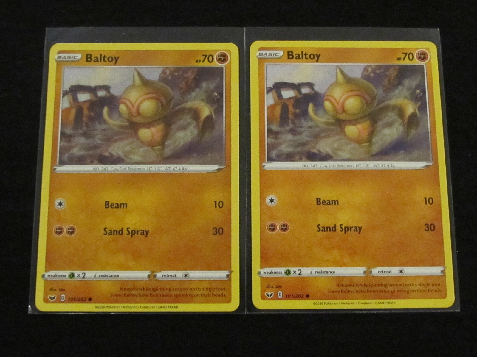 2 POKEMON CARD TCG/BALTOY/101/202/COMMON/2020/COLLECTIBLE | eBay