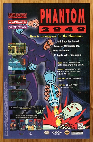 1996 Phantom 2040 SNES Sega Genesis Game Gear Print Ad/Poster TV Series ...
