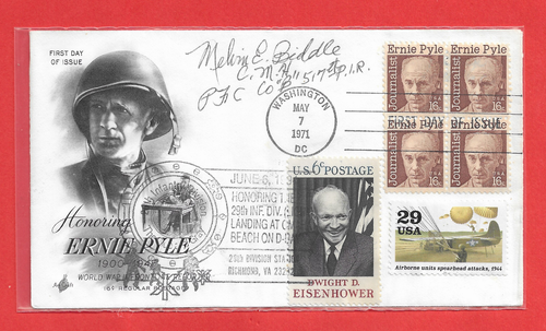 Melvin Biddle "Battle of the Bulge" Medal of Honor WW2 SIGNED 2 FDC ...
