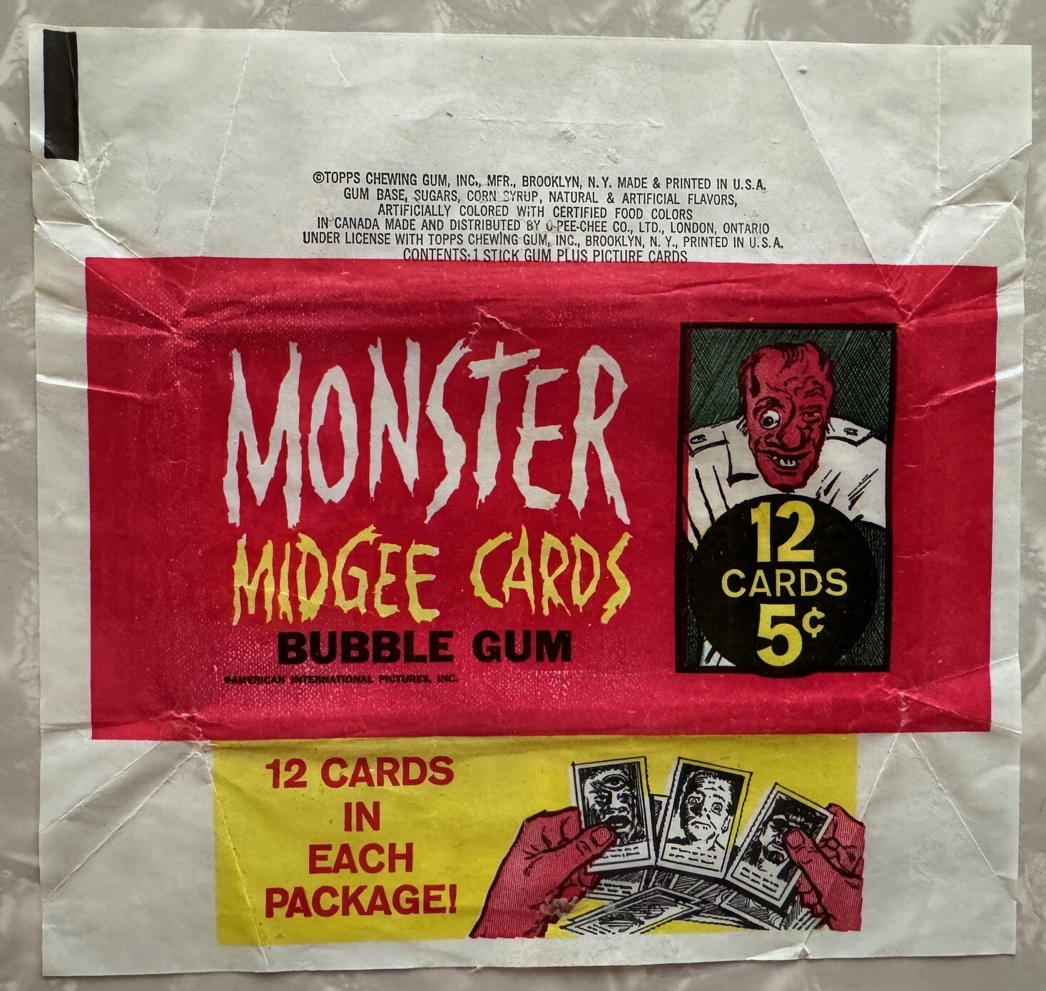 1963 Topps Monster Midgee Cards - Wrapper, Nice Shape | eBay
