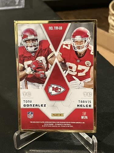 2018 elememts Dual patch #25/25 Travis Kelce Tony Gonzalez HOF | eBay