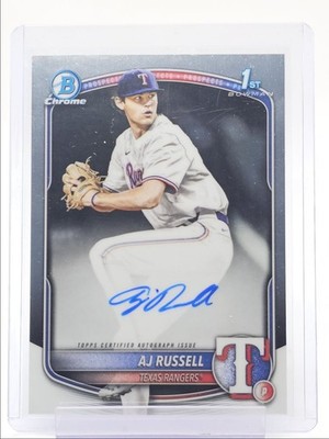 AJ RUSSELL 2025 BOWMAN CHROME DRAFT 1ST AUTOGRAPH RANGERS AUTO Q1033 | eBay