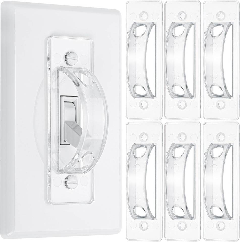 Bates 6 Pack Clear Light Switch Guards - Child Proof Toggle Switch ...