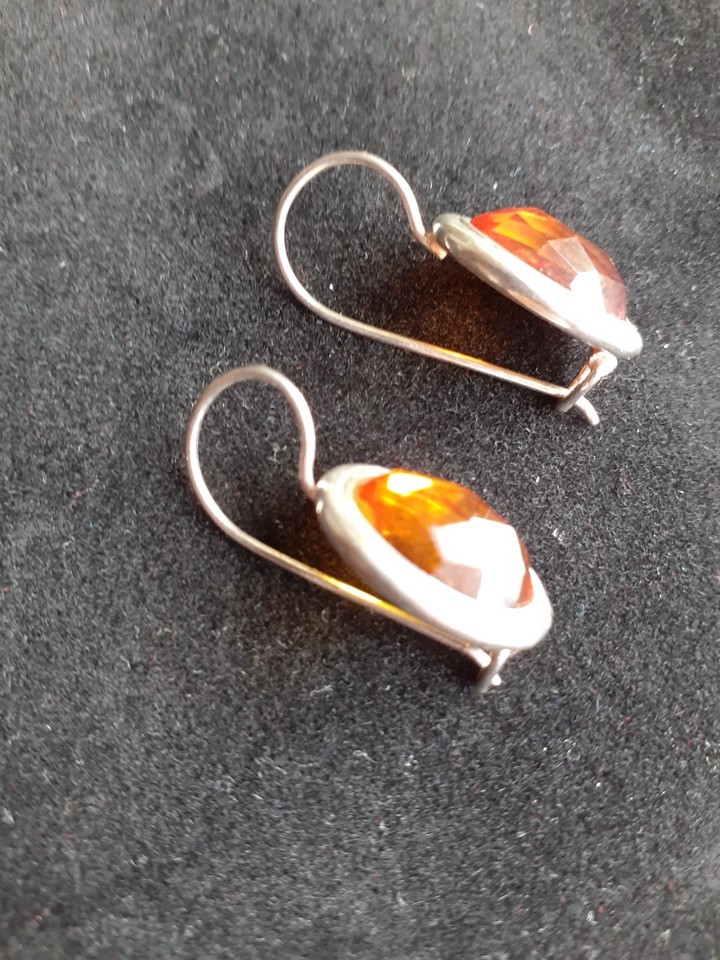 Silver and Baltic Amber Earrings | eBay UK
