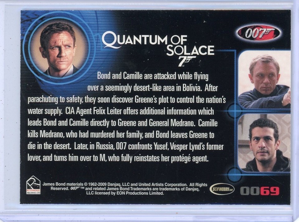 2009 James Bond Archives Quantum of Solace Expansion Chase Card #0069 ...