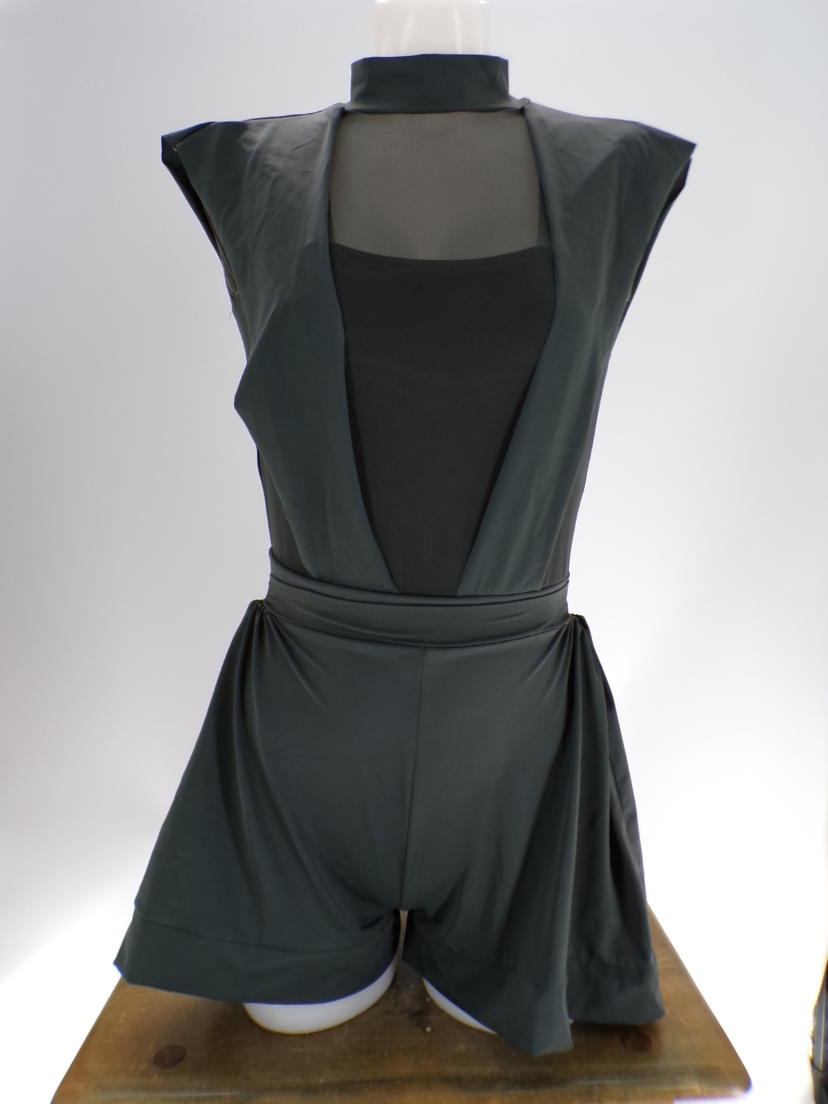 Dance Costume Kelle Mesh Overlay Leotard Kelle Gray … - Gem