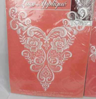 Lace Applique One White Floral Spray Size 8" x 10" LA308 Glue Sew Iron ...