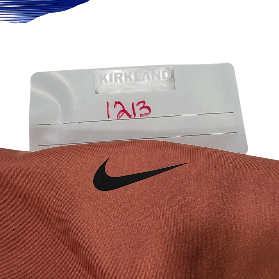 Nike Sports Bra Womens Rust Brown Small Dri Fit Racerback Stretch Logo ...
