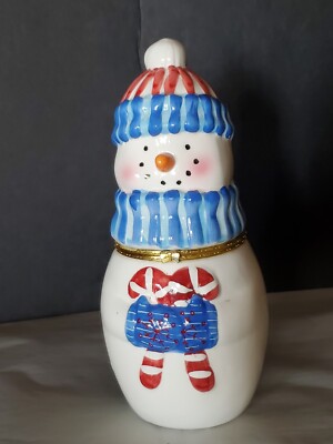 Vintage MSRF INC Snowman 8" Trinket Box | eBay