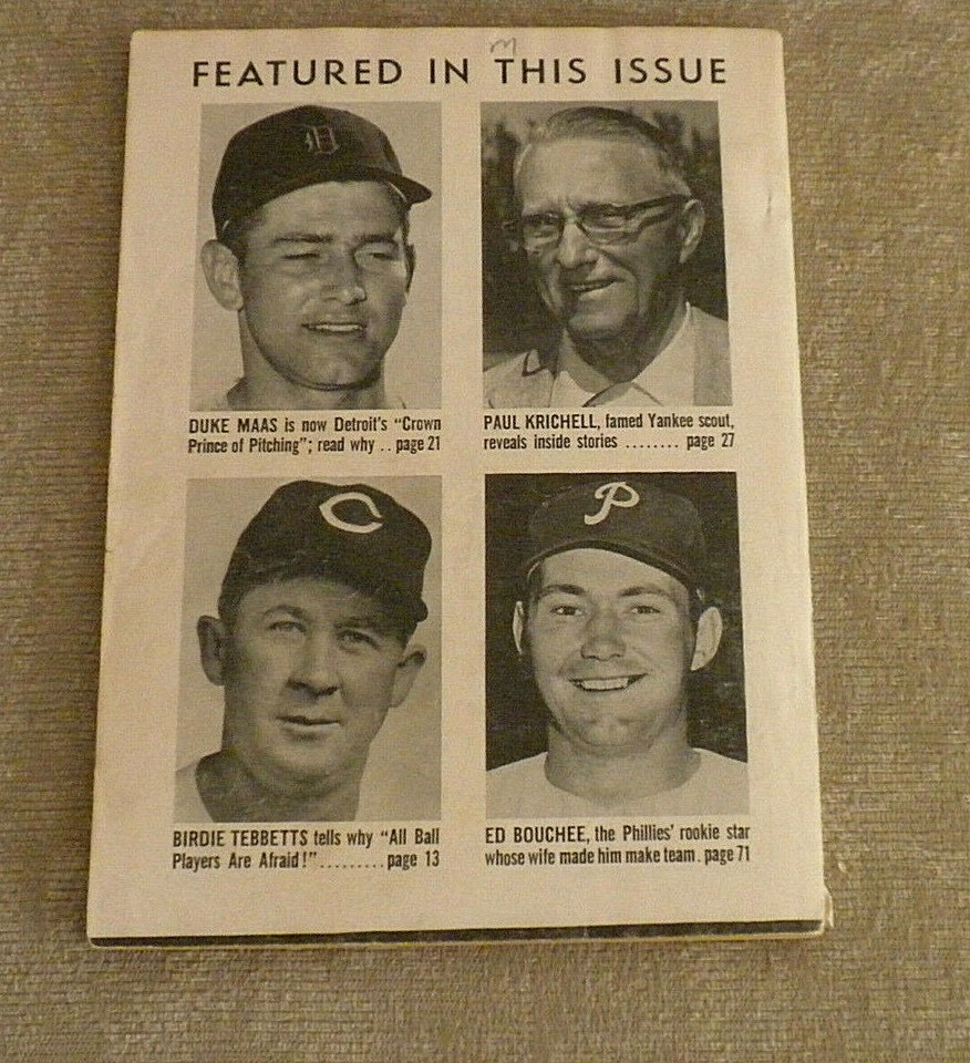 Baseball Digest Don Hoak, Duke Maas, Ed Bouchee, Bob Boyd; Branch Rick ...