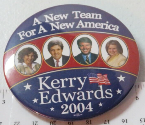 2004 John Kerry Edwards Teresa Heinz Campaign Button Pin President ...
