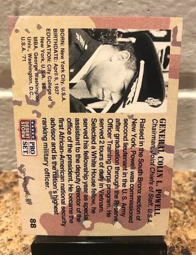 1991 General Colin L. Powell 88 Pro Set Desert Storm Trading Card GC | eBay