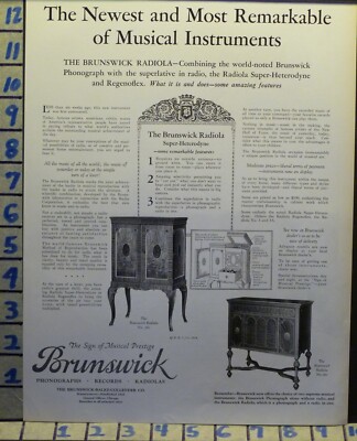1924 BRUNSWICK RADIO CABINET TUBE RECEIVER MUSIC DANCE L50 | eBay