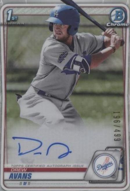 2020 Bowman Chrome - Prospect Autographs Drew Avans #CPA-DA Refractor ...