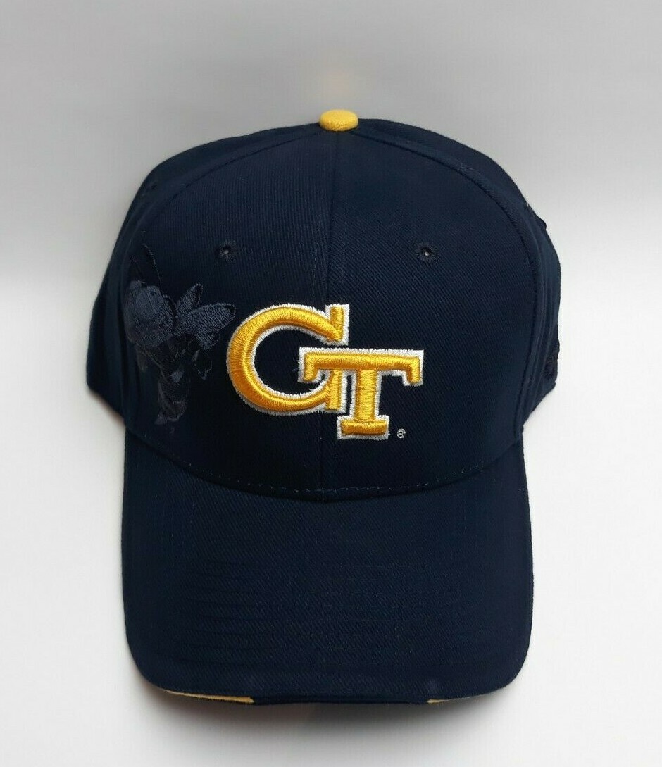 Georgia Tech Buzz Yellow Jackets Adjustable Buckle Hat Embroidered Mesh ...