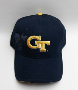 Georgia Tech Buzz Yellow Jackets Adjustable Buckle Hat Embroidered Mesh ...
