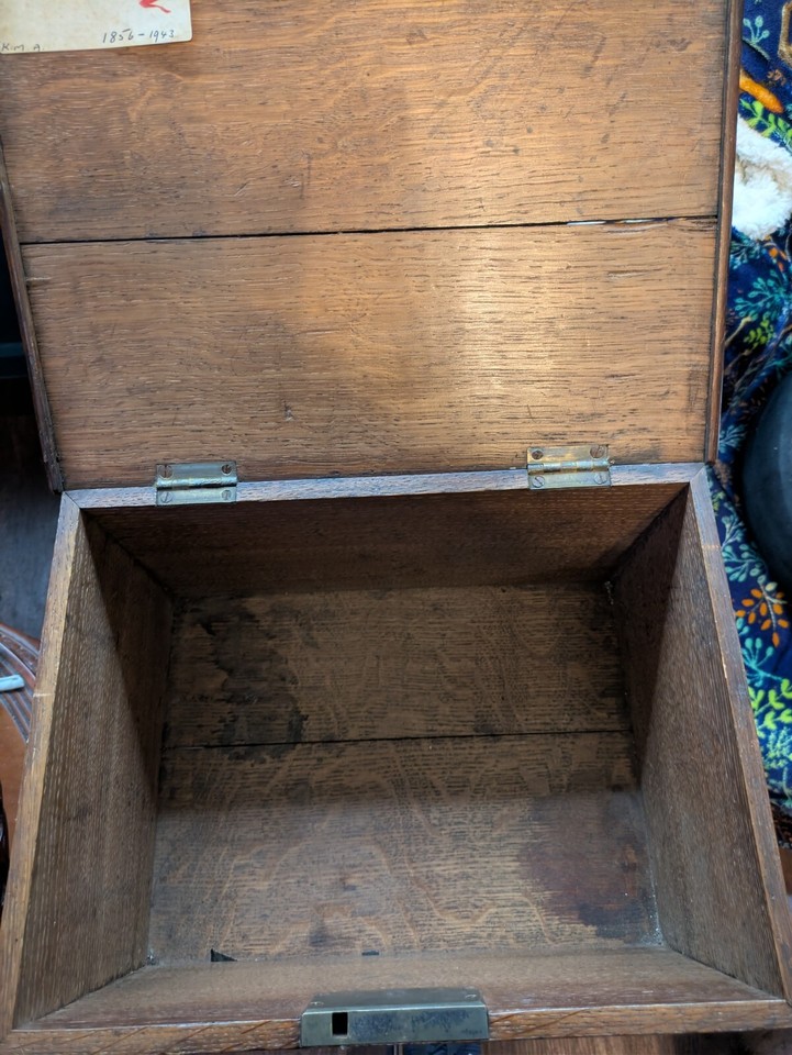 Antique Lockable Oak Deed Box | eBay UK