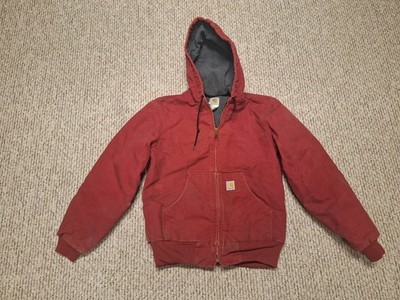 Vintage 90s RARE Burgundy Crimson Carhartt Zip Jacket M Grunge | eBay