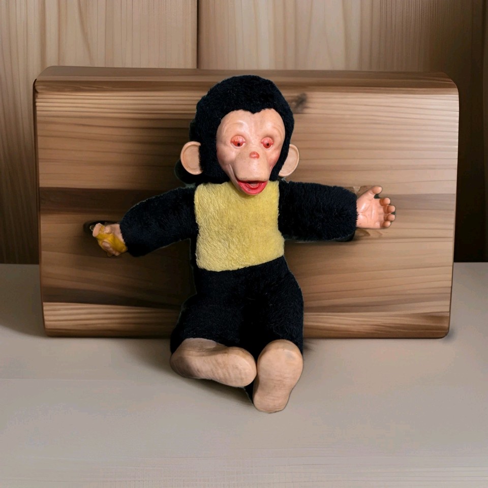 Vintage Zippy Monkey Mr Bim Zip Plush Banana Toy Rubber Face Doll 14 ...