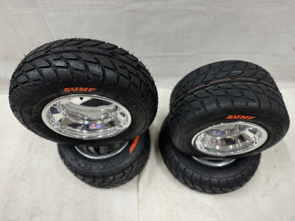DWT A5 Polished Rims Low Profile Sunf Street Tires YFZ450 Raptor 700 ...