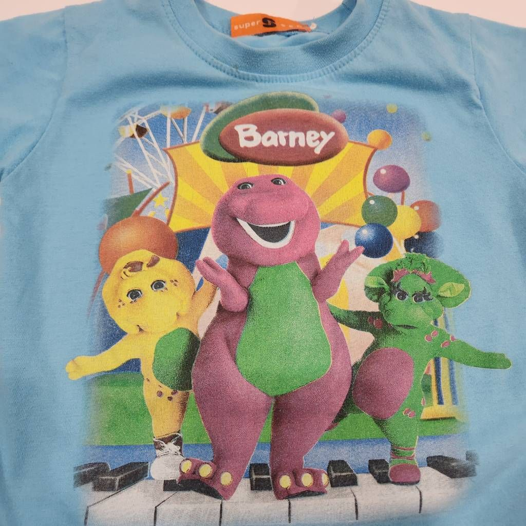 Vintage Barney and Friends Graphic T-Shirt Super & Sen Blue Multicolor ...