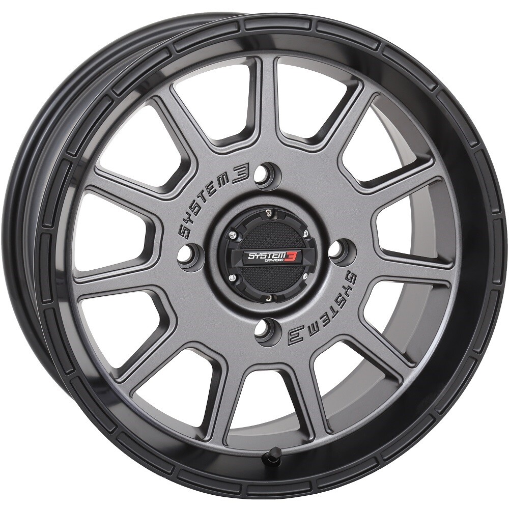 System 3 ST-5 14x10 Wide ATV/UTV Wheel - Gunmetal (4/156) 5+5 [14S3 ...