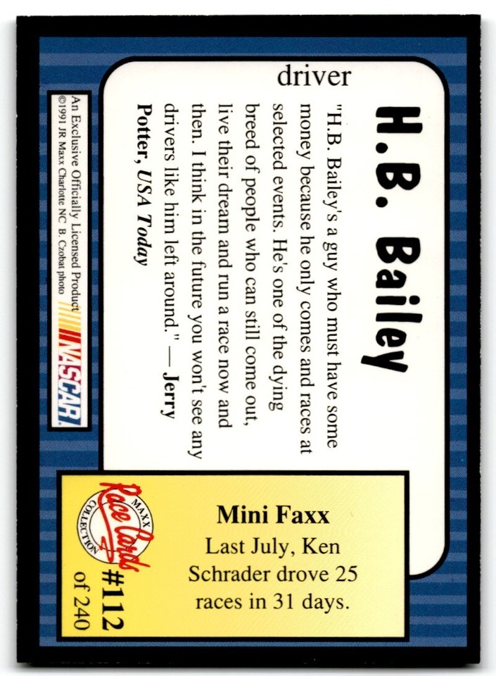 1991 Maxx H.B. Bailey #112 | eBay