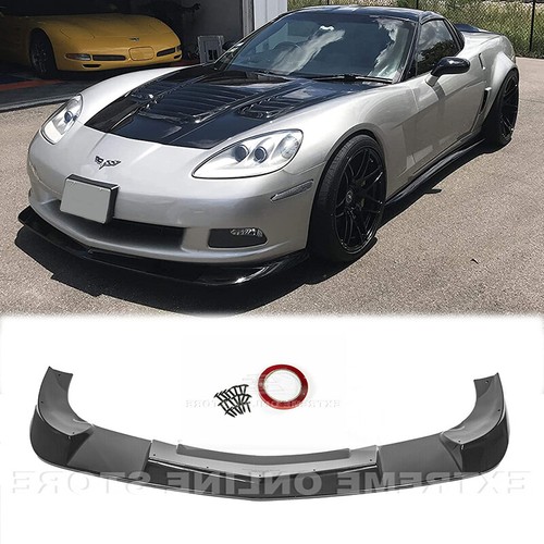 Front Lip Splitter For 05-13 Corvette C6 BASE | GLOSSY BLACK ZR1 ...