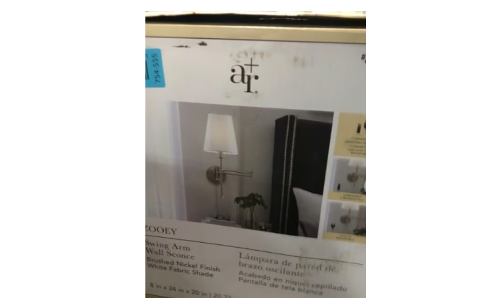 Allen Roth Zooey Wall Sconce 8-In 1-Light Brushed Nickel Swing Arm Pack ...