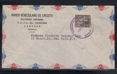 VENEZUELA Commercial Cover Caracas to New York City 14-6-1946 Cancel | eBay