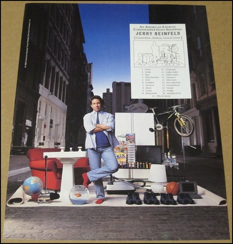 1996 Jerry Seinfeld American Express Card Print Ad Advertisement Page ...
