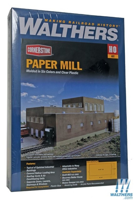 3902 Walthers Superior Paper Mill Warehouse With Rail Siding HO Scale ...