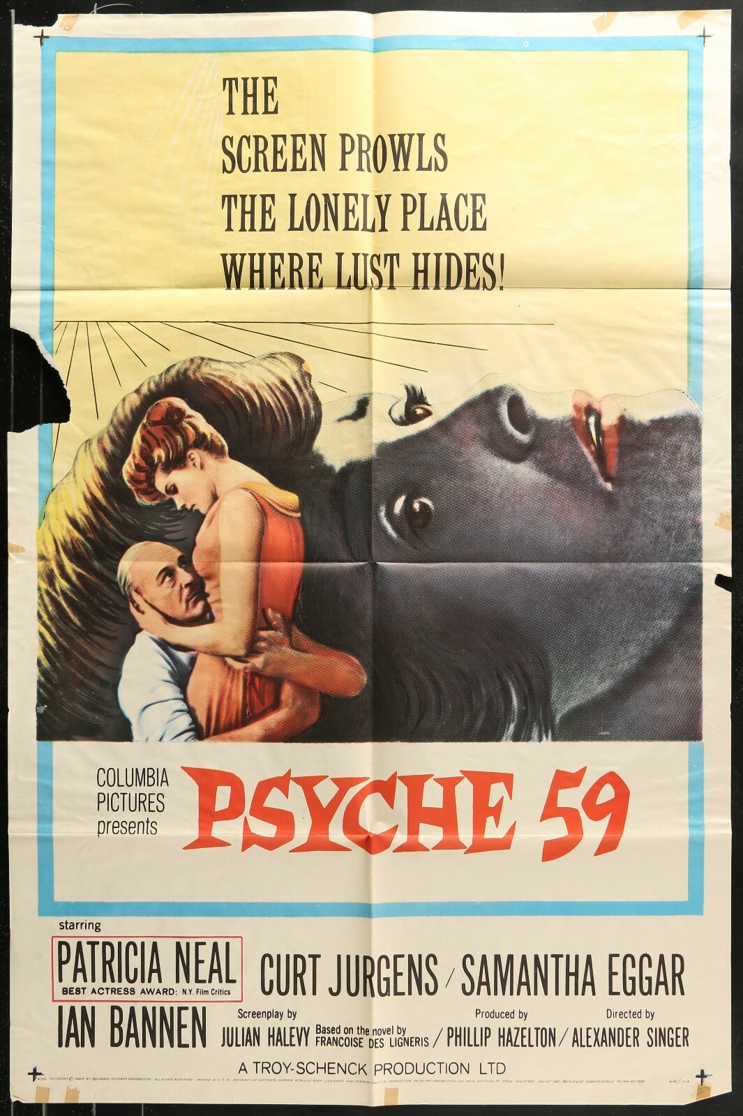 PSYCHE 59 Patricia Neal Samantha Eggar ORIGINAL 19641 Sheet Movie ...