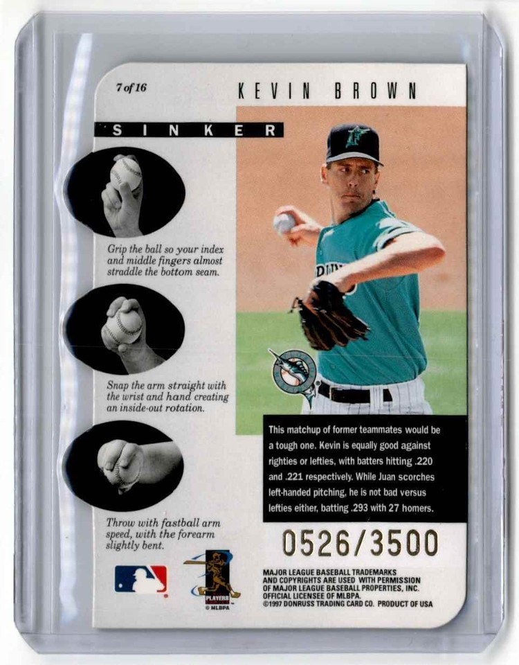 1997 Leaf Get A Grip Kevin Brown Juan Gonzalez 0526/3500 Texas Rangers ...