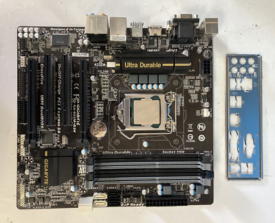 GIGABYTE GA-B85M-D3H LGA 1150 Micro-ATX Motherboard With i3-4130 CPU ...