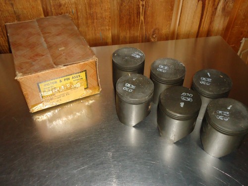 New NOS OEM GM Engine Piston Set 3693994 .020 1953 Chevrolet 235 6 ...