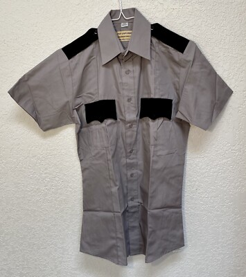 Security Officer Shirt Mens Small Gray/Black Button Down Guard Uniform ...