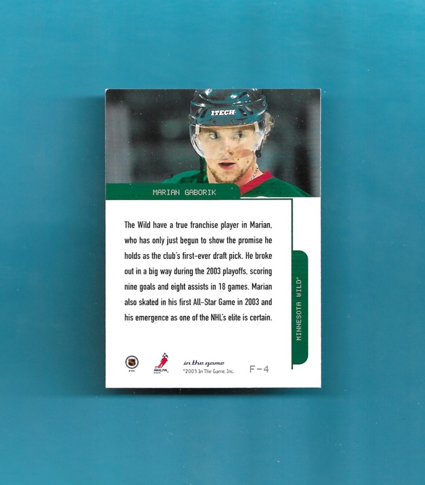 2003-04 ITG Toronto Star FOIL Card # F-4 MARIAN GABORIK MINNESOTA WILD ...