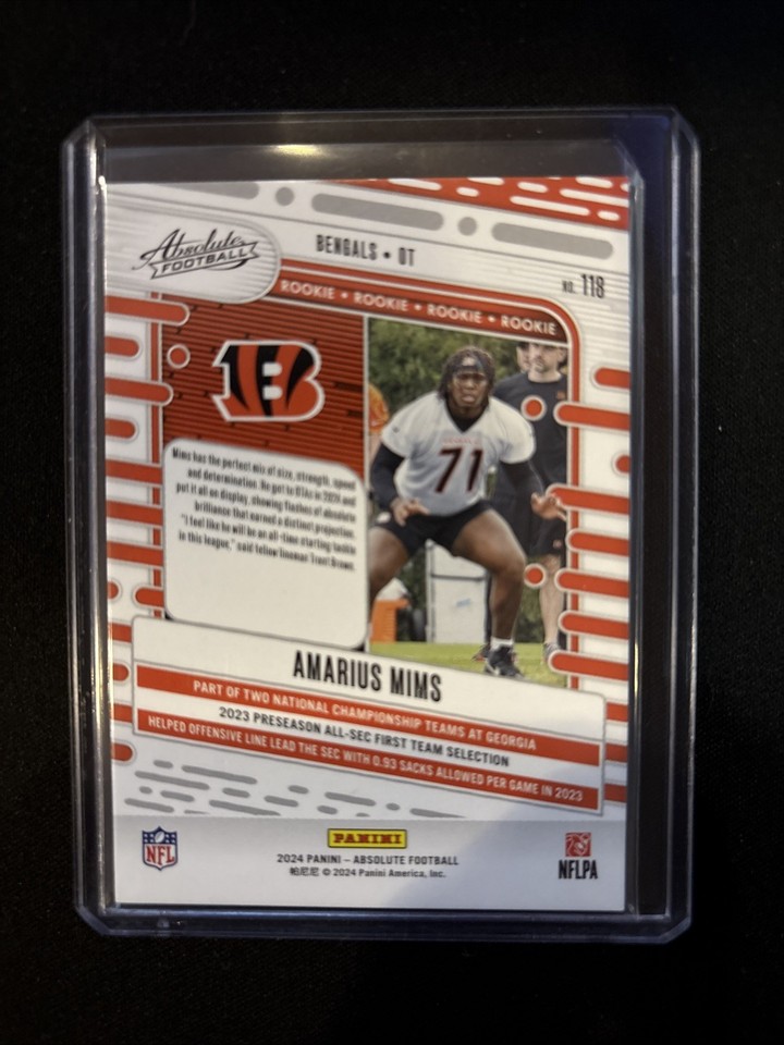 🔥Amarius Mims 2024 Absolute Spectrum #118 Rookie RC 267/350 Bengals | eBay