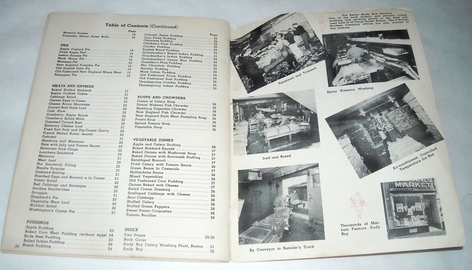 Vintage ANDY BOY Old New England Recipes COOKBOOK D’Arrigo Boston MA M ...