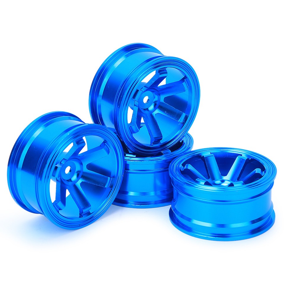 ↑New RC Wheel Hub 4Pcs Aluminium Alloy Wheel Rim Hubs For Universal 1/ ...
