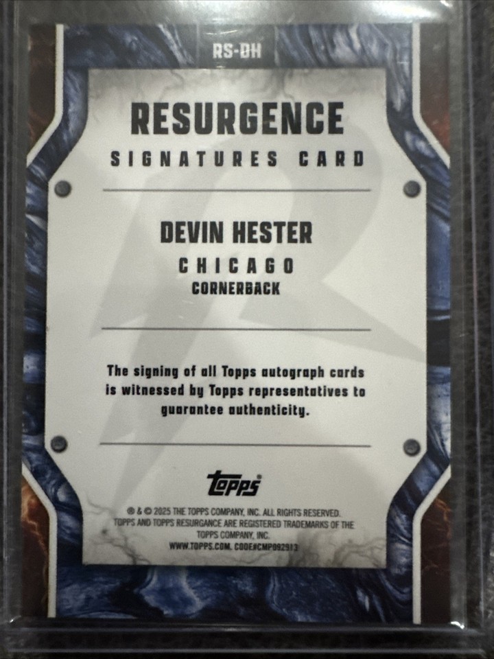 2024 Topps Resurgence Devin Hester Auto Silver Bears HOF | eBay