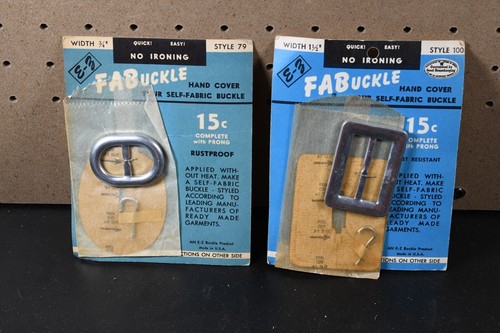 Two VINTAGE NOS E-Z FABUCKLE Self-fabric Buckles | eBay