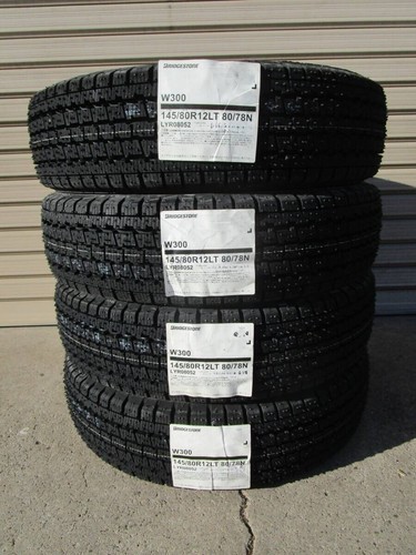 Bridgestone W300 Studless Winter Tire 145/80R12LT for Lighttruck set of ...