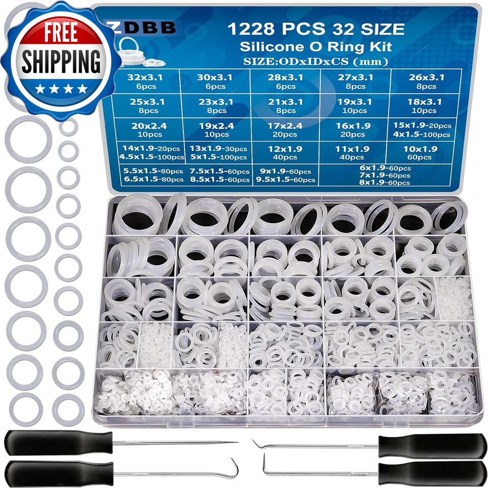 32 Size 1540 Pcs O Rings Assortment Kit Metric Nitrile Rubber Oring Set ...
