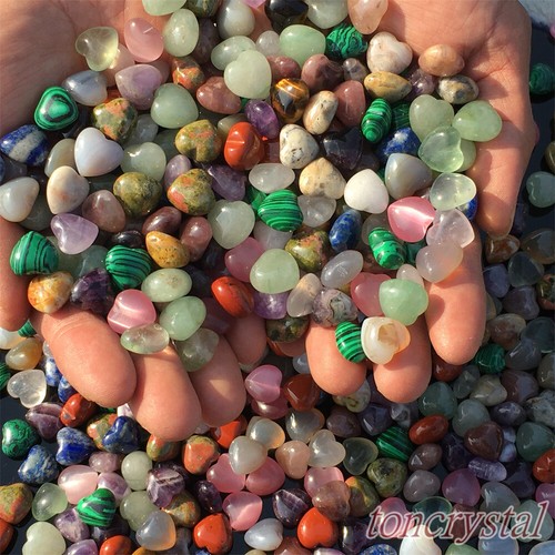 wholesale 500pcs Mini Crystal Love Heart Carved Mix Natural Quartz ...