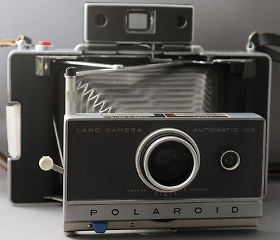 POLAROID Land CAMERA Automatic 100 VINTAGE FILM Folding Bellows Instant ...