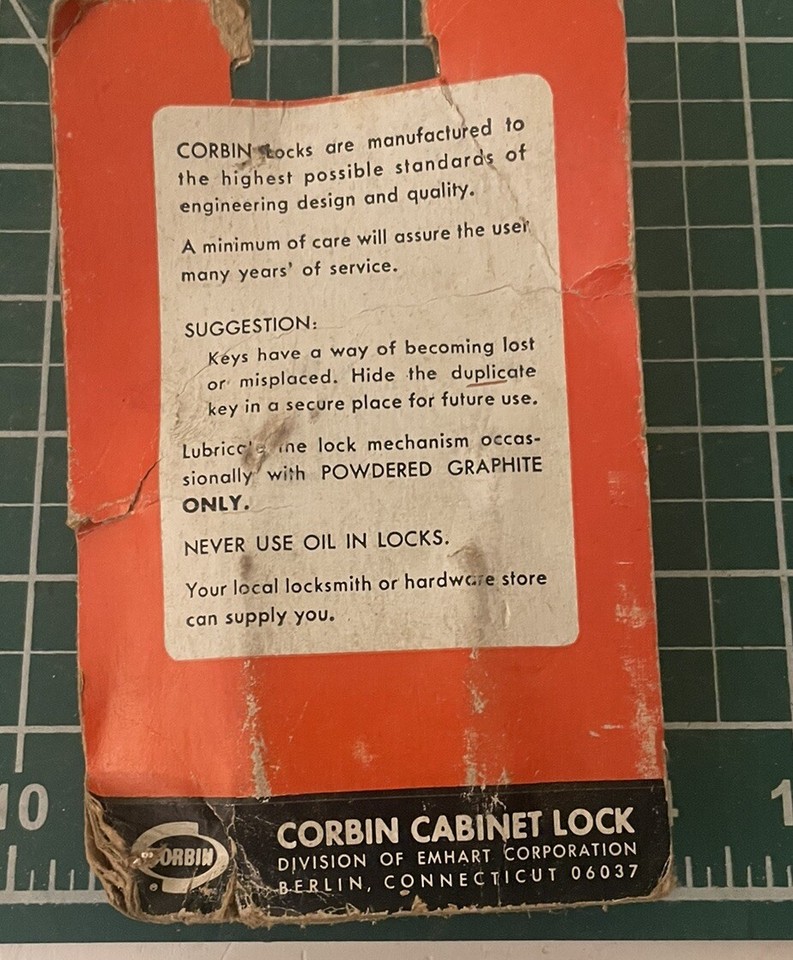 Corbin Cabinet Lock Padlock K66 6 Pin Husky Supreme Locksport ...